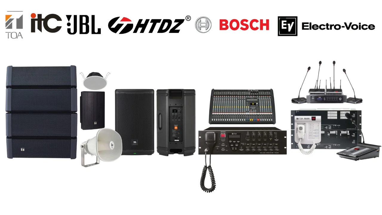 PA System Brands in Pakistan – TOA, Bosch, JBL, ITC, HTDZ & EV